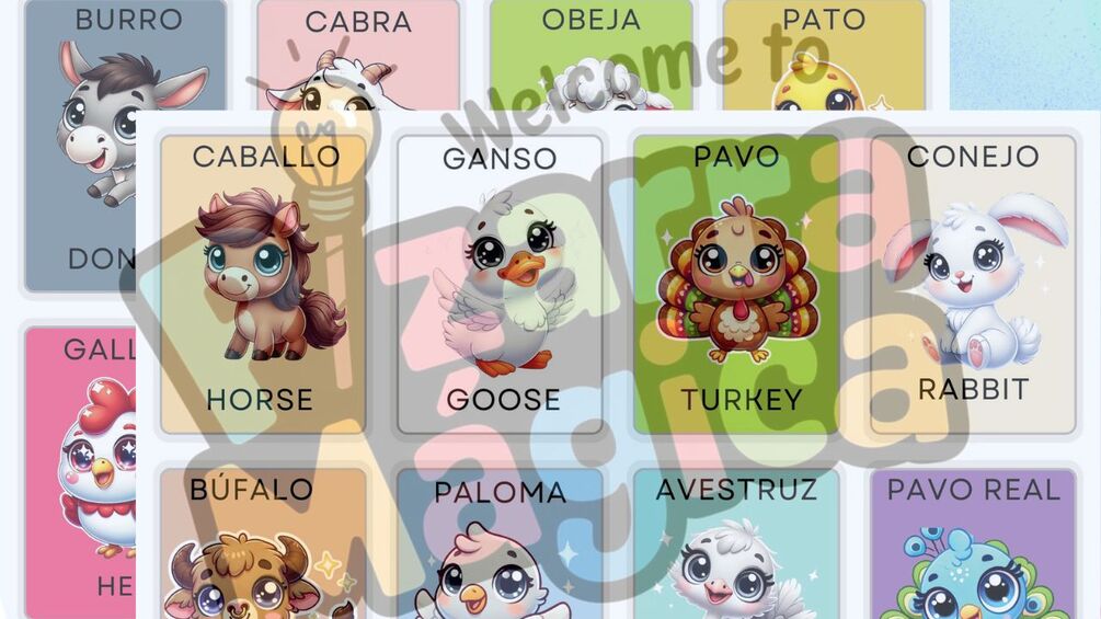 🌟 Flashcards Animales de la Granja (Español-Inglés)