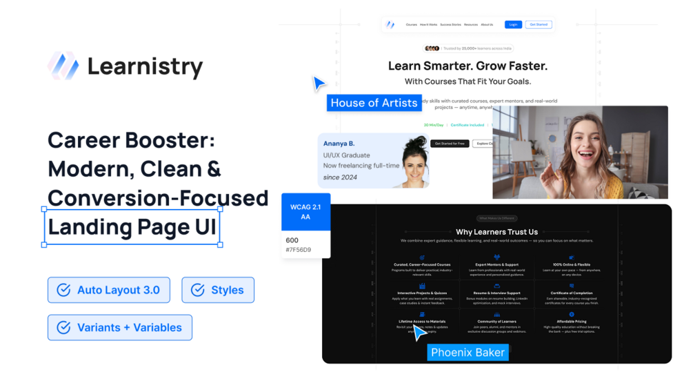 Career Booster – Responsive Landing Page UI (Built in Figma)