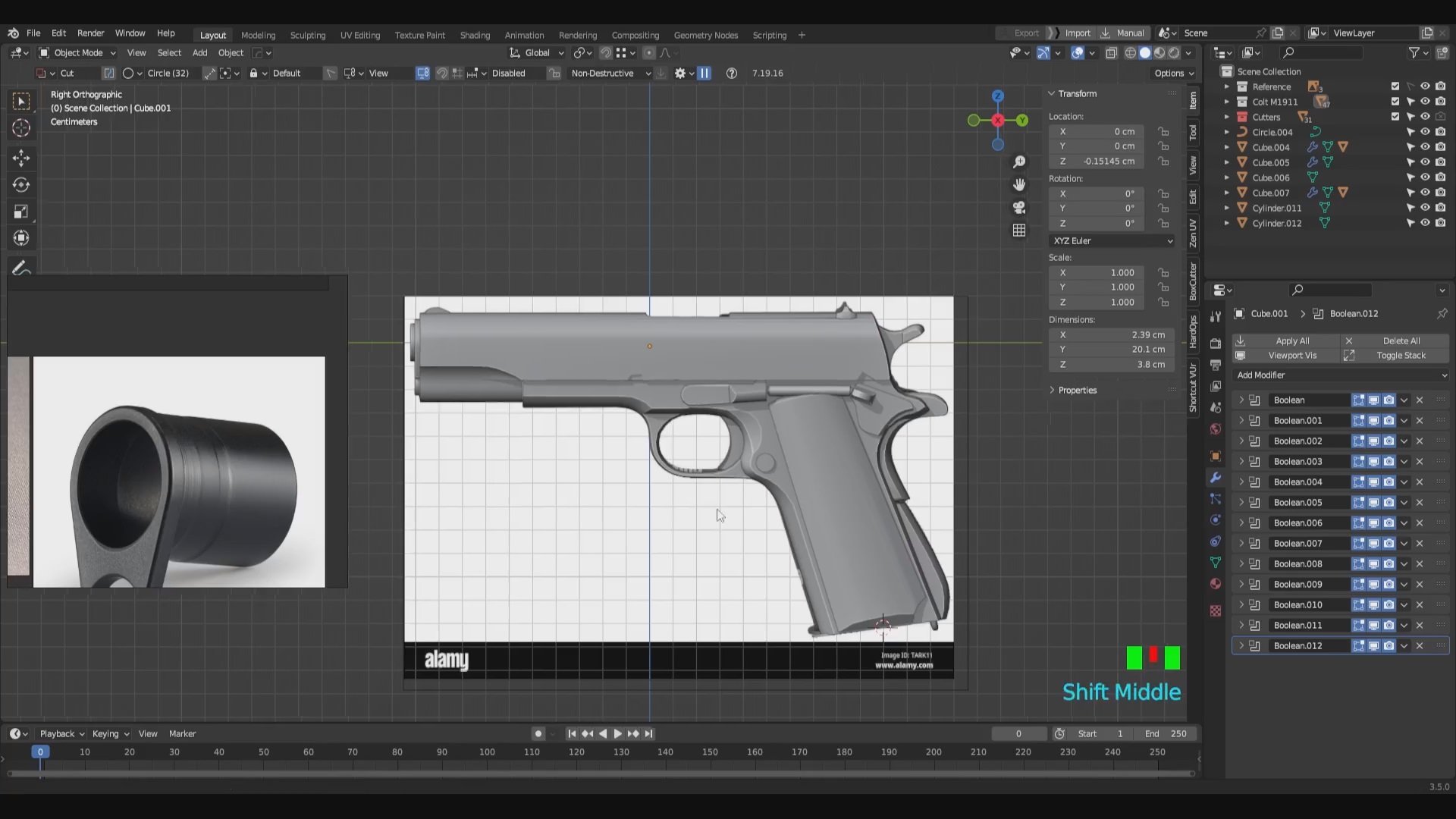 Create AAA 3D Game Asset Colt M1911