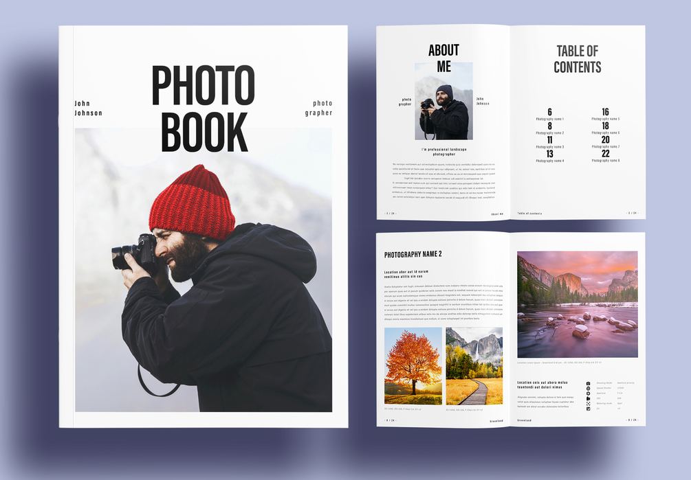 Simple Photographer Photo Book Layout (InDesign)