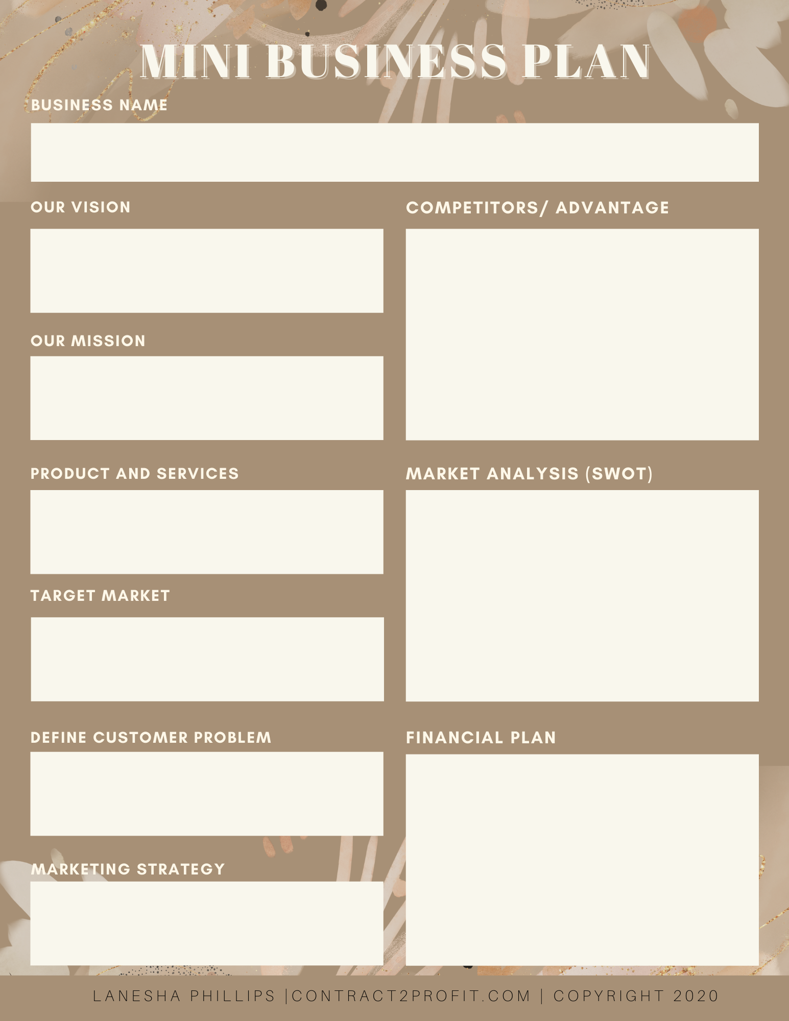 Mini Business Plan Freebie