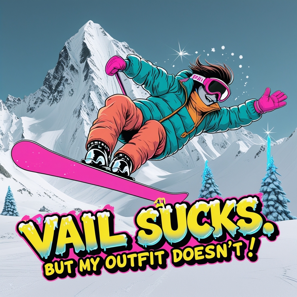 Vail Sucks Illustration Cartoon