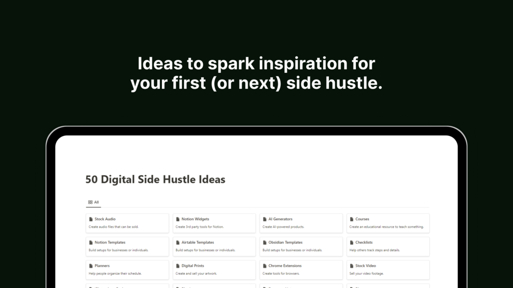 50 Digital Side Hustle Ideas