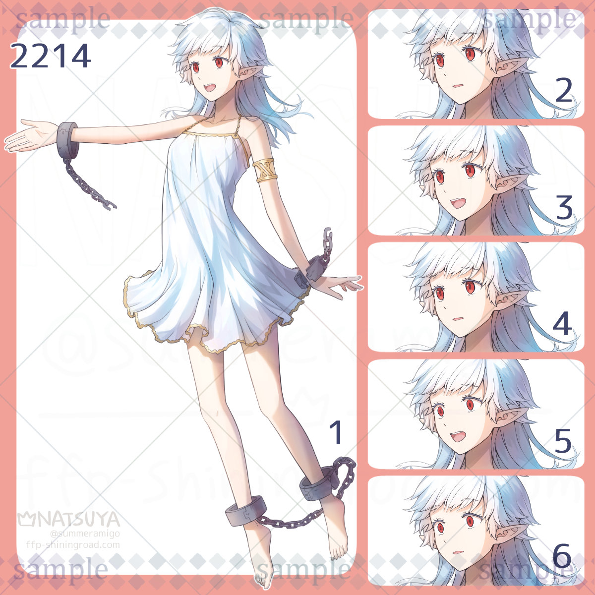Anime Character Art Pack: 2214 - 6 Expressions | Image: Girl, elf ...