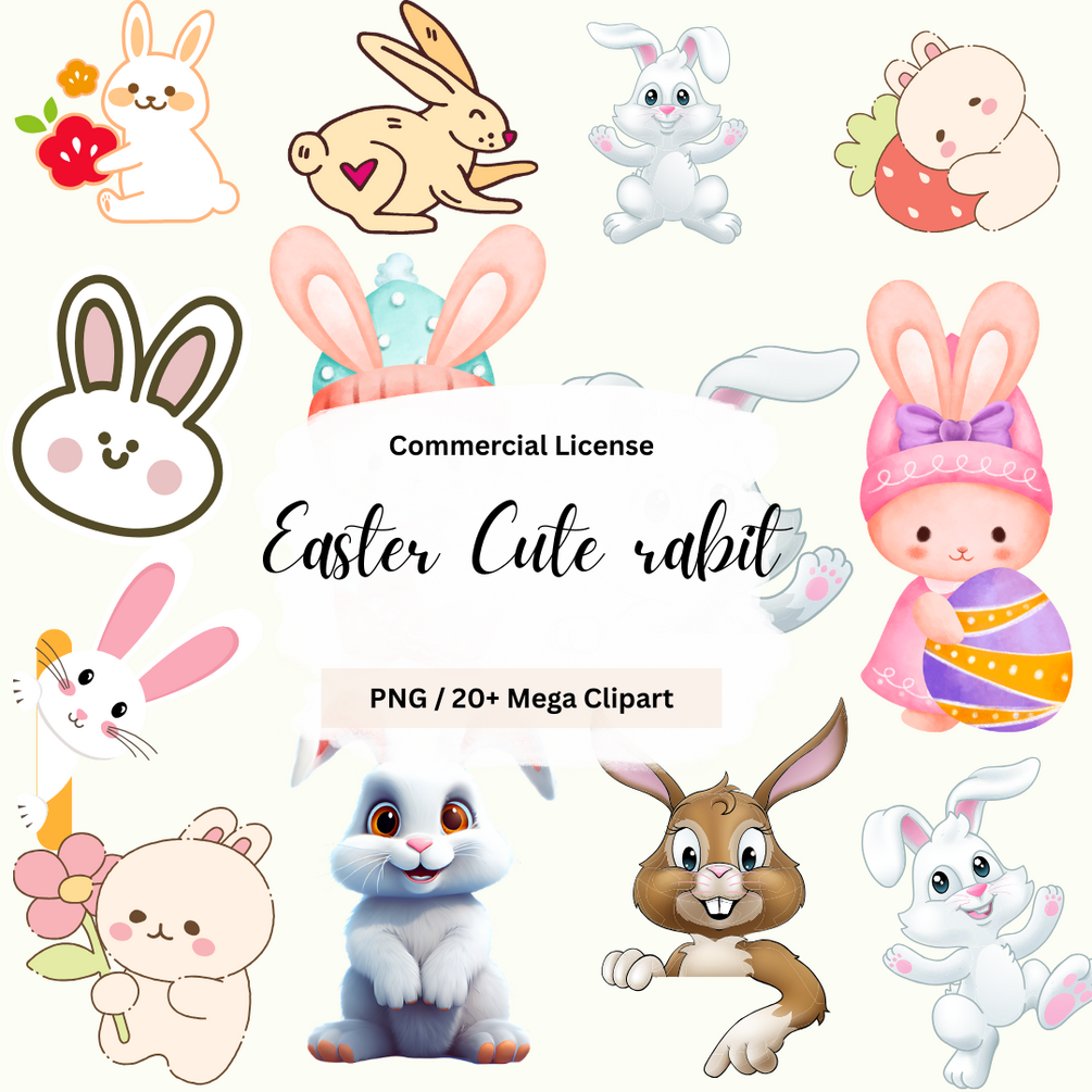 Quirky Easter Bunny Clipart Transparent Background Cartoon Funny Bunny ...