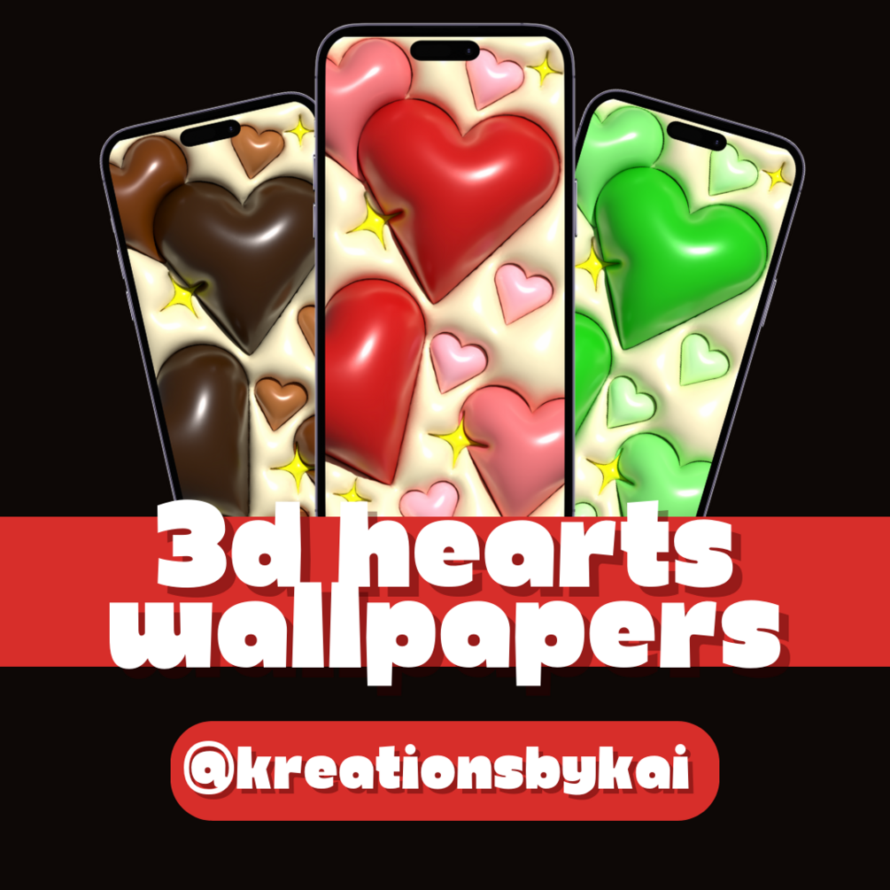 3D/Inflated Heart Wallpapers for iPhone and Android!