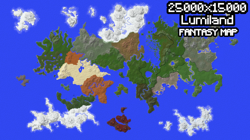 Lumliland | EPIC 25000x15000 Every-Biome, Survival-Friendly Fantasy RPG Map