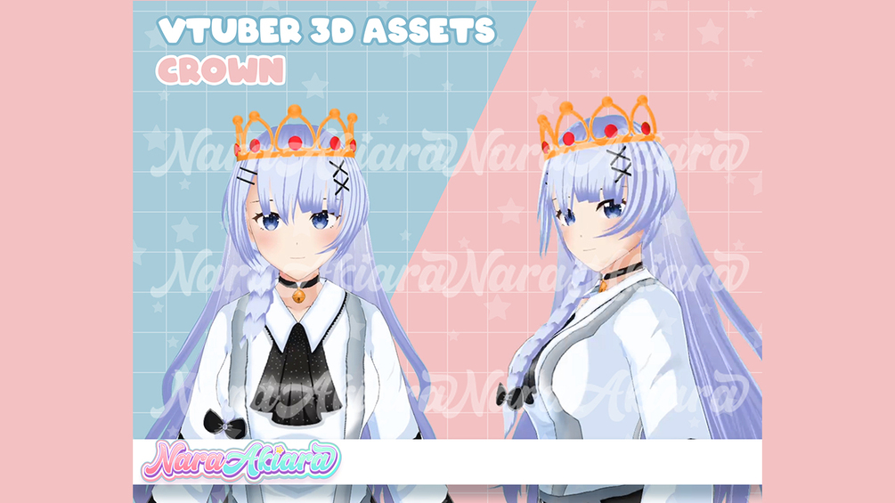 3D Vtuber Assets Magnificent Crown Vroid Commission, 3D assets ready to ...