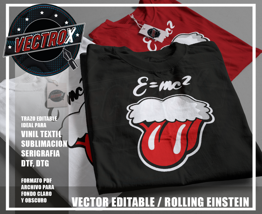 Vector Editable - Rolling Einstein