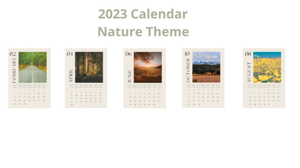 2023 Calendar Nature Theme
