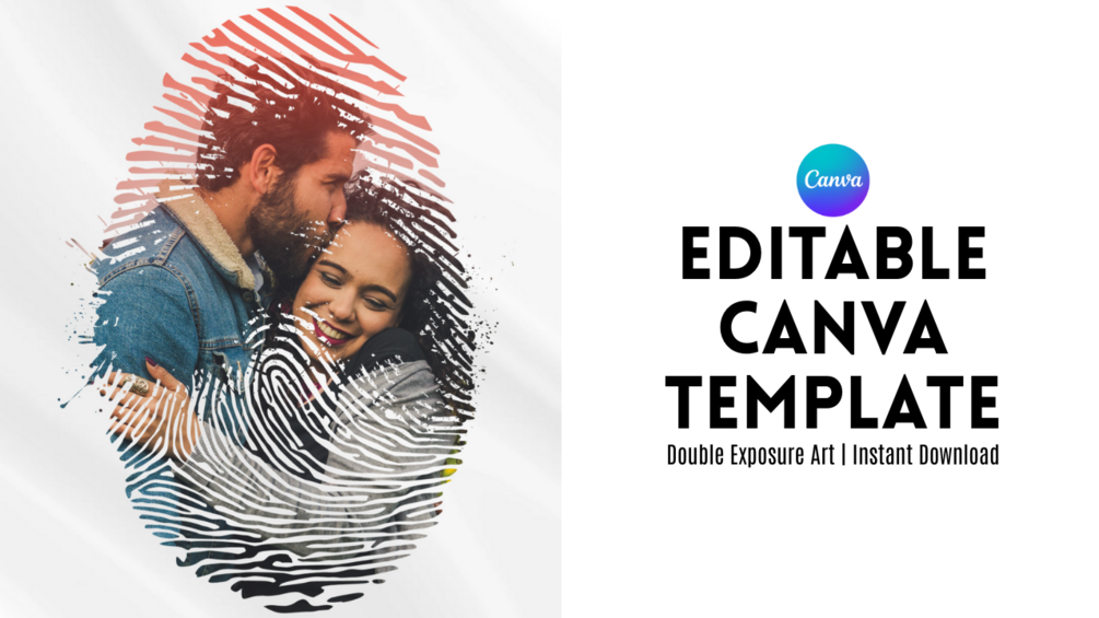 Editable Canva Fingerprint Art Template – For Couple Gifts or Etsy