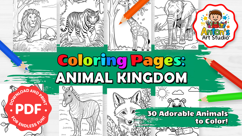 Coloring Pages: Animal Kingdom | 30 Whimsical Designs for Young Nature Fans