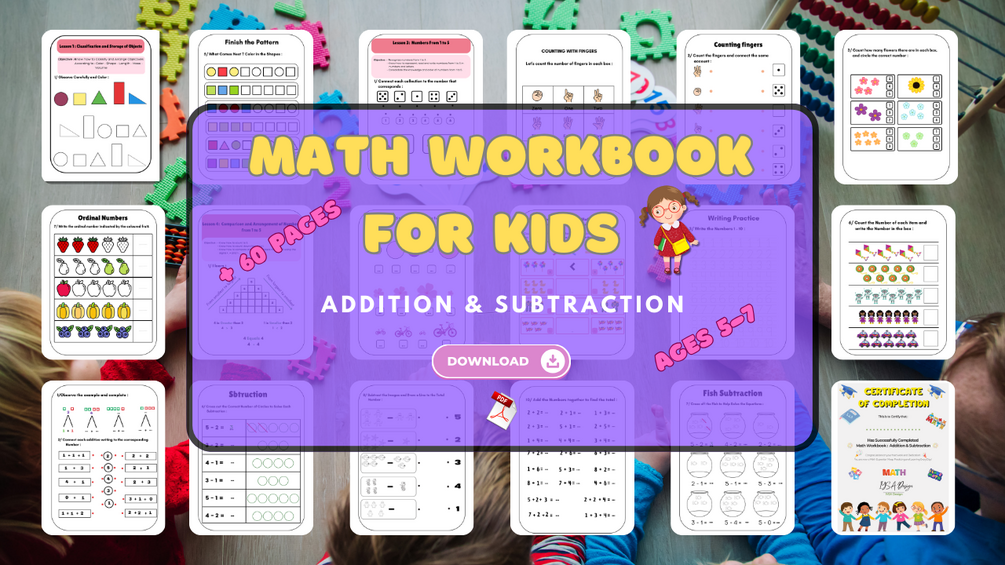 Math Workbook for Kids Addition & Subtraction