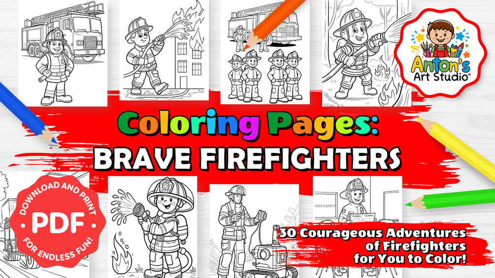 Coloring Pages: Brave Firefighters | 30 Heroic Pages for Aspiring ...