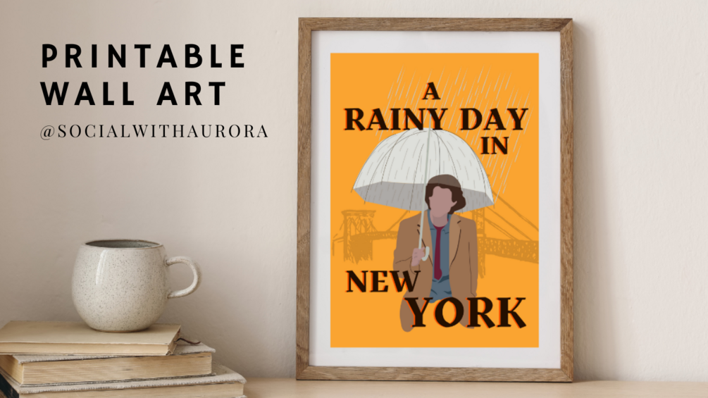 Printable wall art - Poster - A rainy day in New York