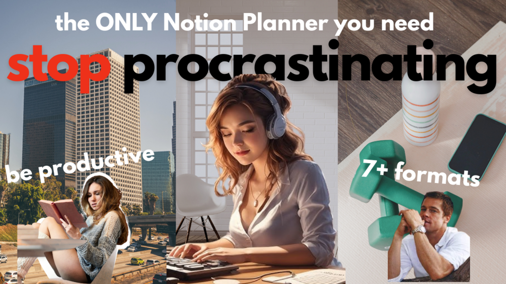 Stop Procrastination Student Notion Template | Digital Planner for ...