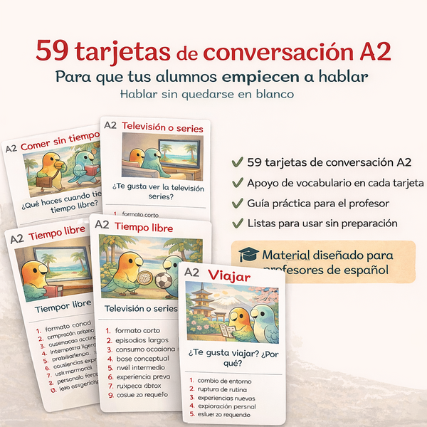 Spanish Conversation Cards Bundle – A2 · B1 · B2, 177 printable ...