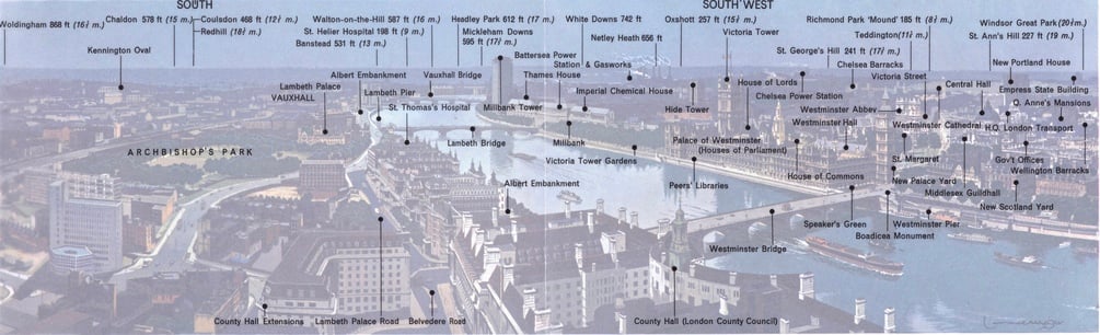 Four-Section Panorama of London from the Tower of Shell Centre, 1964