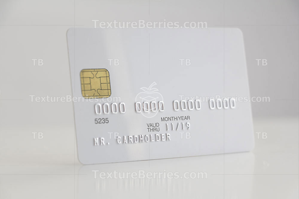 White credit card on white background