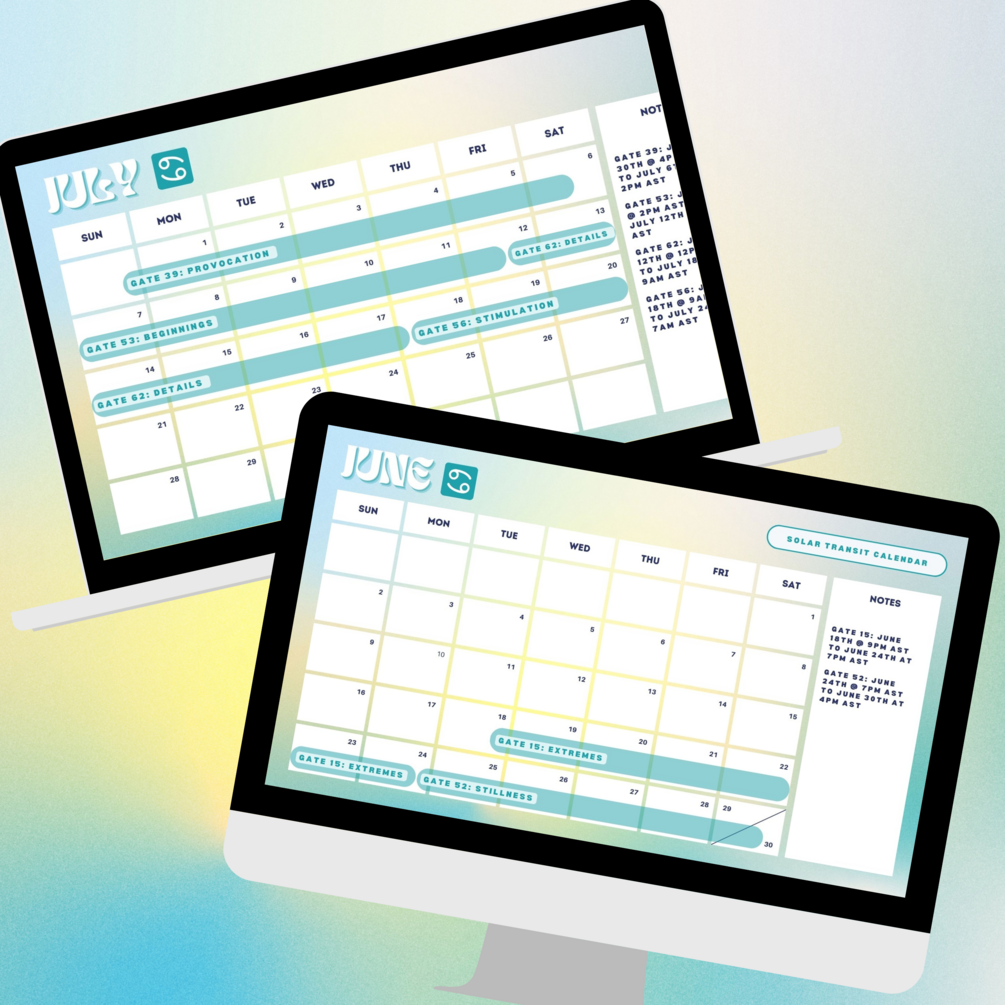 Cancer SZN Solar Transit Calendar