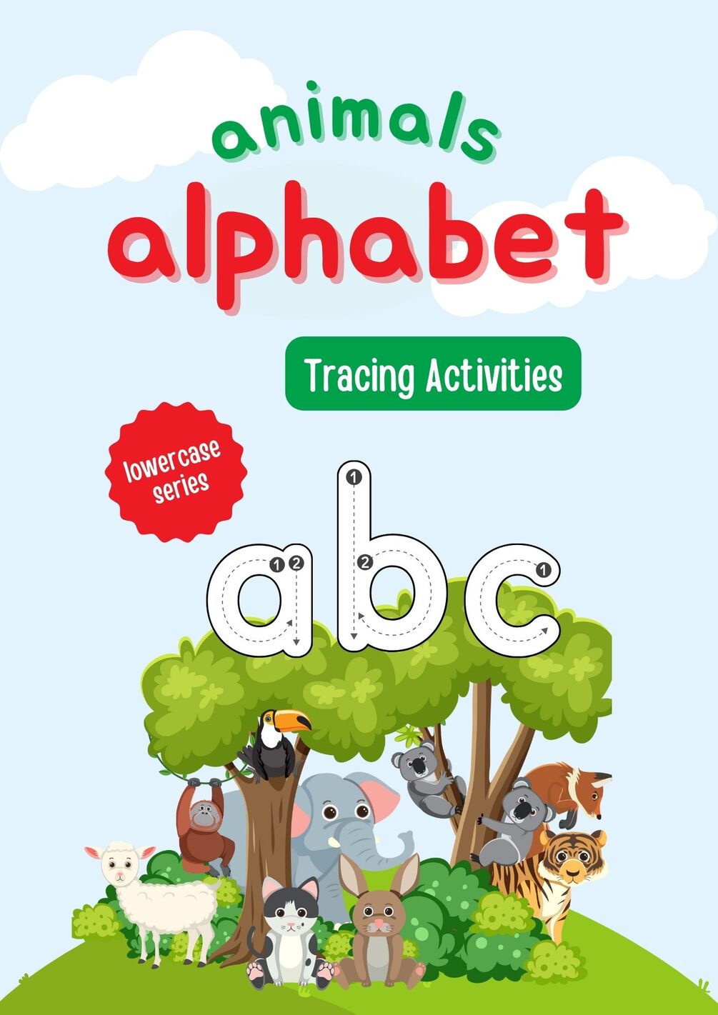 Animals Alphabet Tracing Activity Workbook