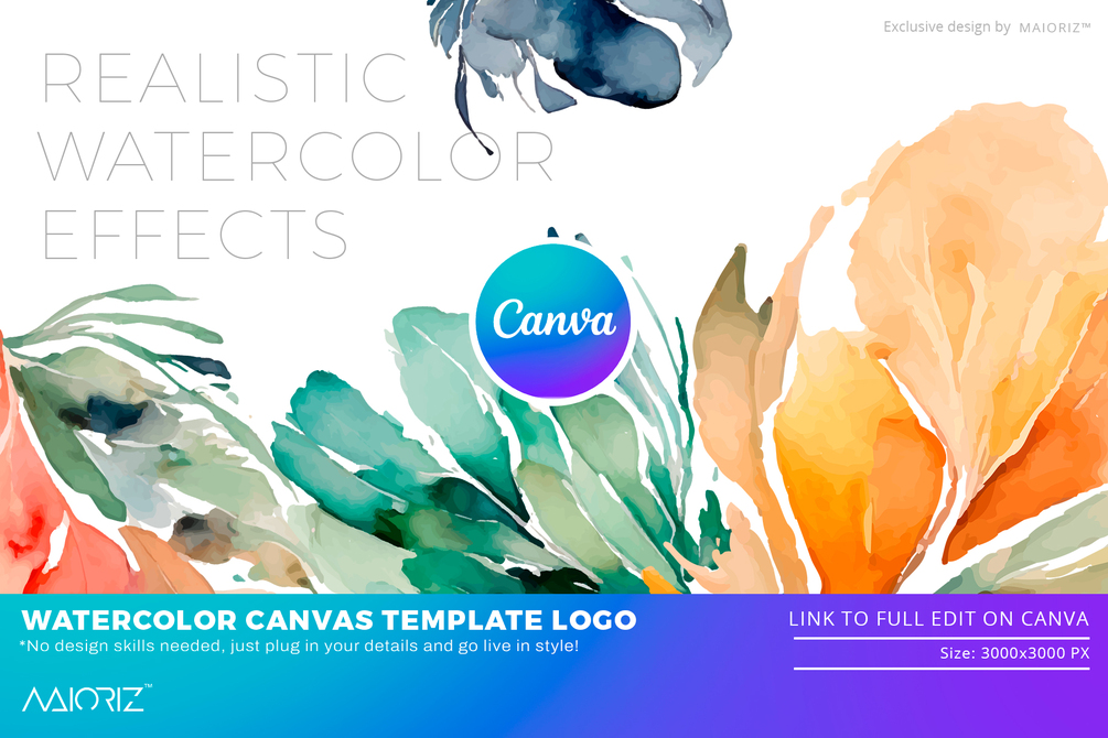 Watercolor Canva Logo Kit