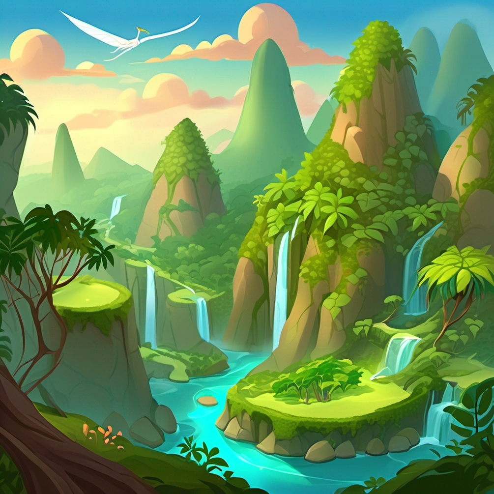 Tropical Hill Illustration