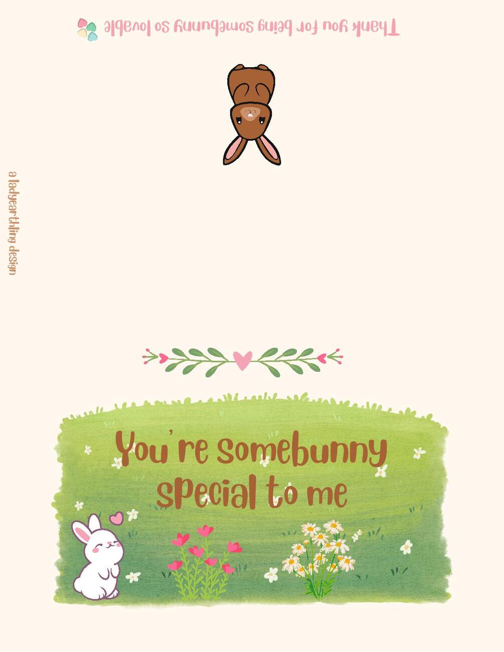 "You're Somebunny Special" Printable Foldable Card (PDF)