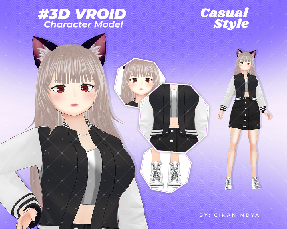 3D Vroid Character, 3D, Vroid, 3d Model Commission - Virtual Showstopper with Eye-Catching 3D ...