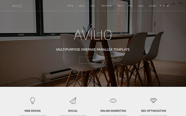 Avilio - Multi purpose Onepage Bootstrap Template