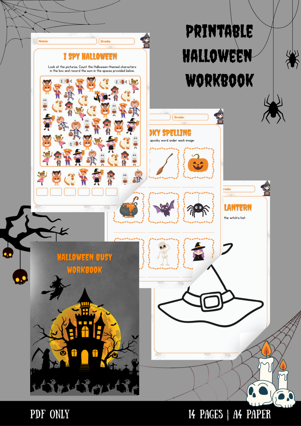 Halloween Busy Workbook for Kids