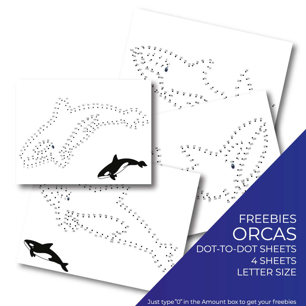Freebies Orca Dot to Dot Sheets ( Digital Product )