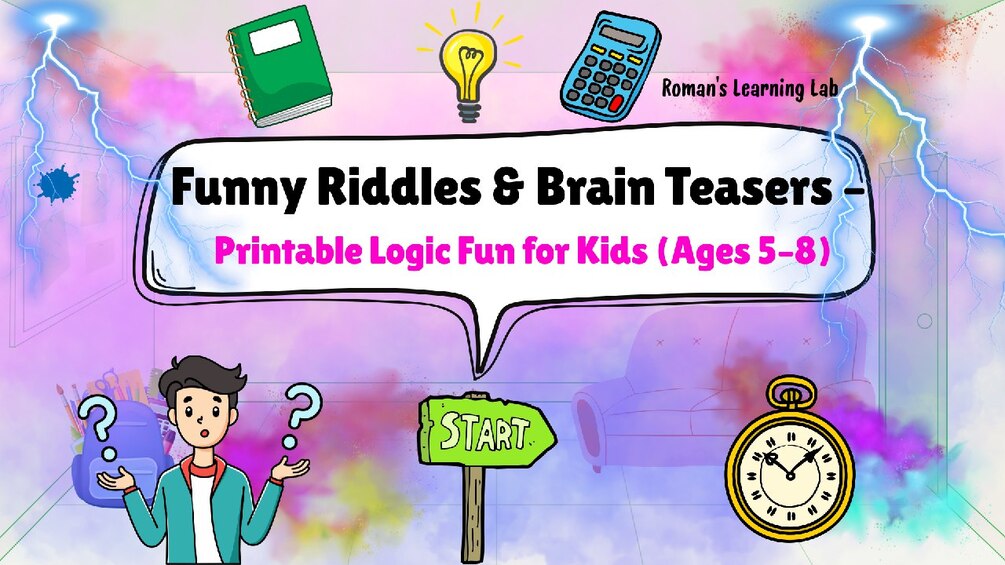 Funny Riddles & Brain Teasers – Printable Logic Fun for Kids (Ages 5–8)