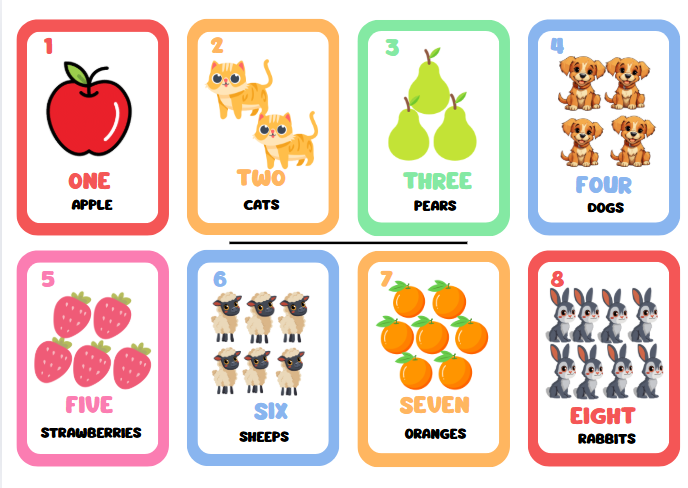 printable counting numbers flashcards