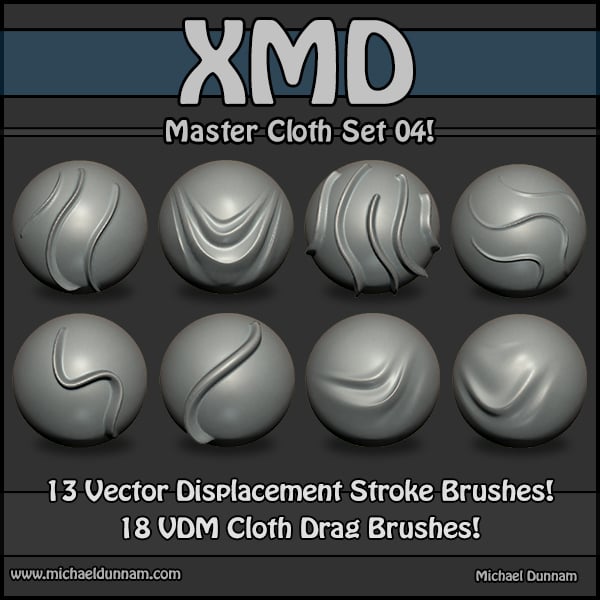 VDM Master Cloth Set 04 - ZBrush Brushes
