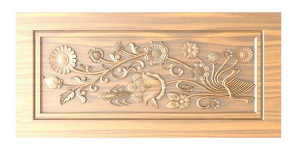 CNC Door ArtCAM Design: Floral Bouquet Intricate Carving