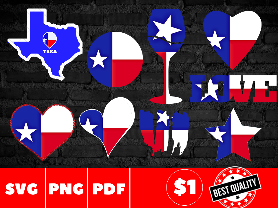 Texas Flag SVG Files Bundle,United States Flags,4th of July design ...