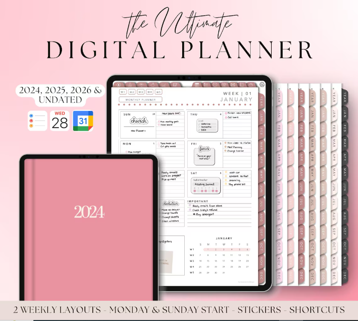 2024-2026 Digital Planner Bundle | GoodNotes, Notability, iPad & Google ...