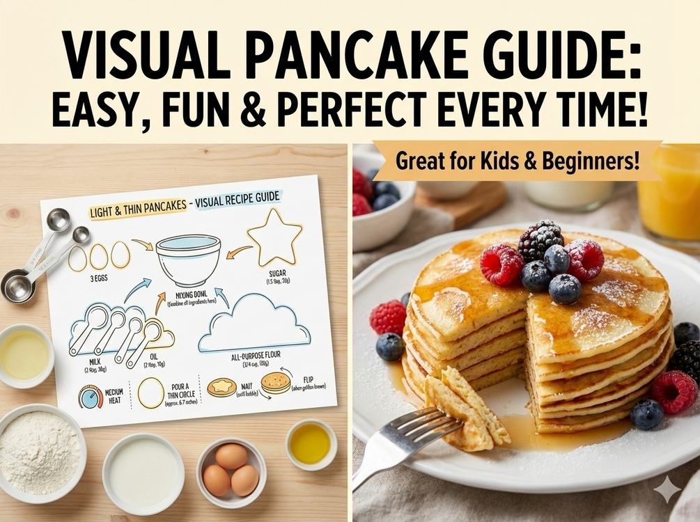 Light & Thin Pancakes - Visual Prep Sheet
