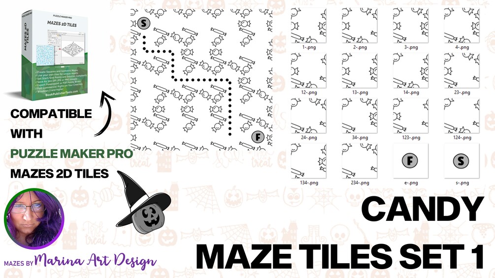 CANDY MAZE TILES SET STYLE 1 FOR PUZZLE MAKER PRO