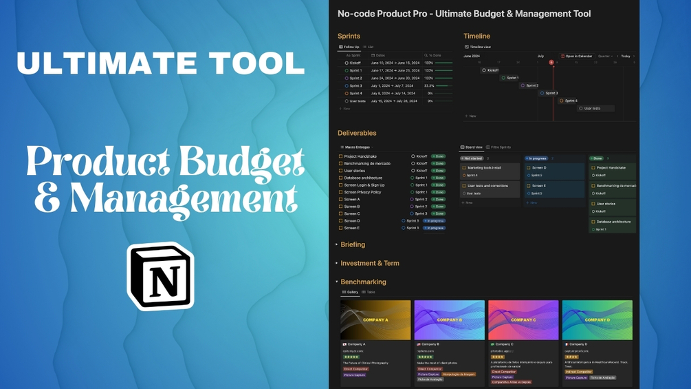 No-code Product Pro - Ultimate Budget & Management Tool