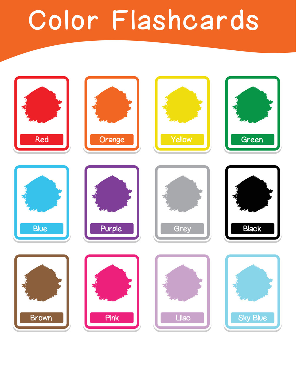 Color Flashcards for Kindergarten Printable Colors flashcard l ...