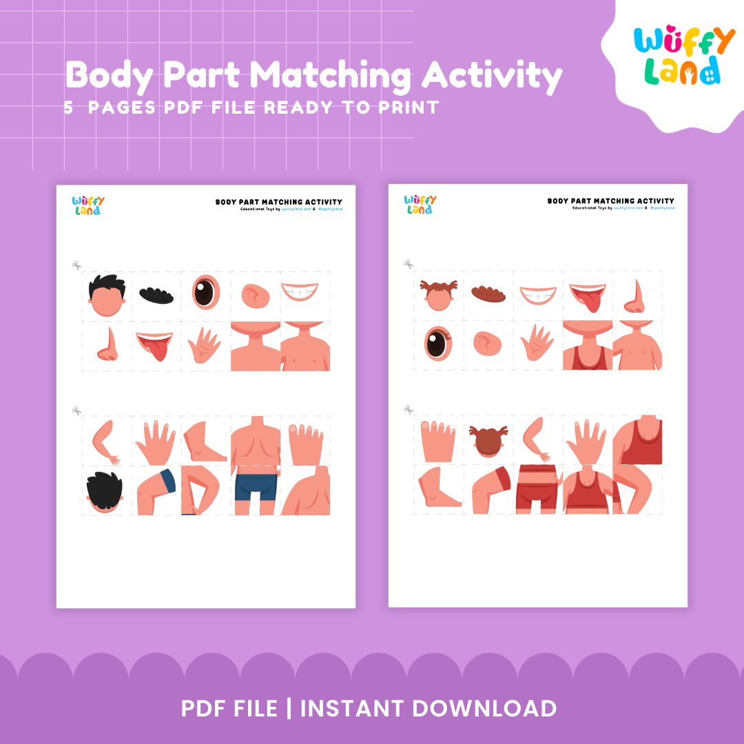 Body Part Matching Activity, Body Part for Kids, Toddler Busy Book ...
