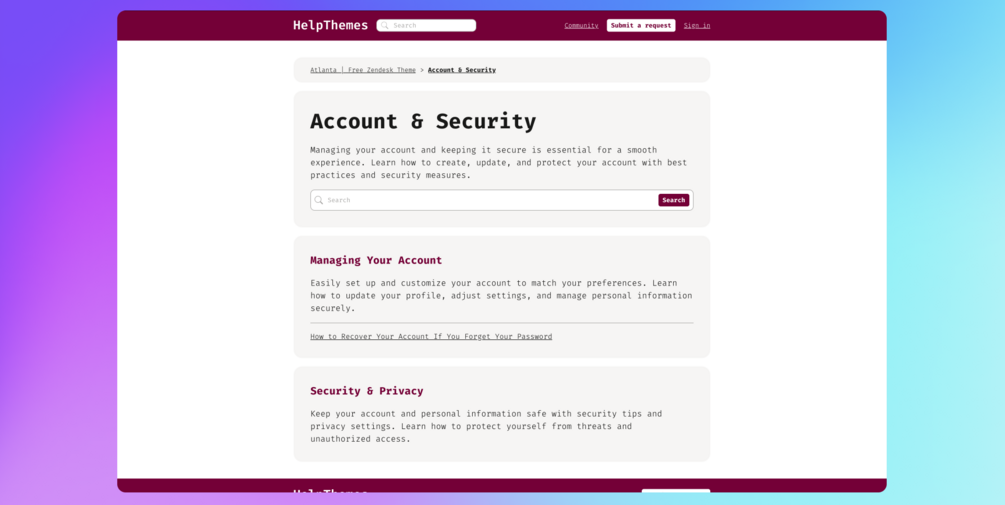 Free Zendesk Theme | Atlanta