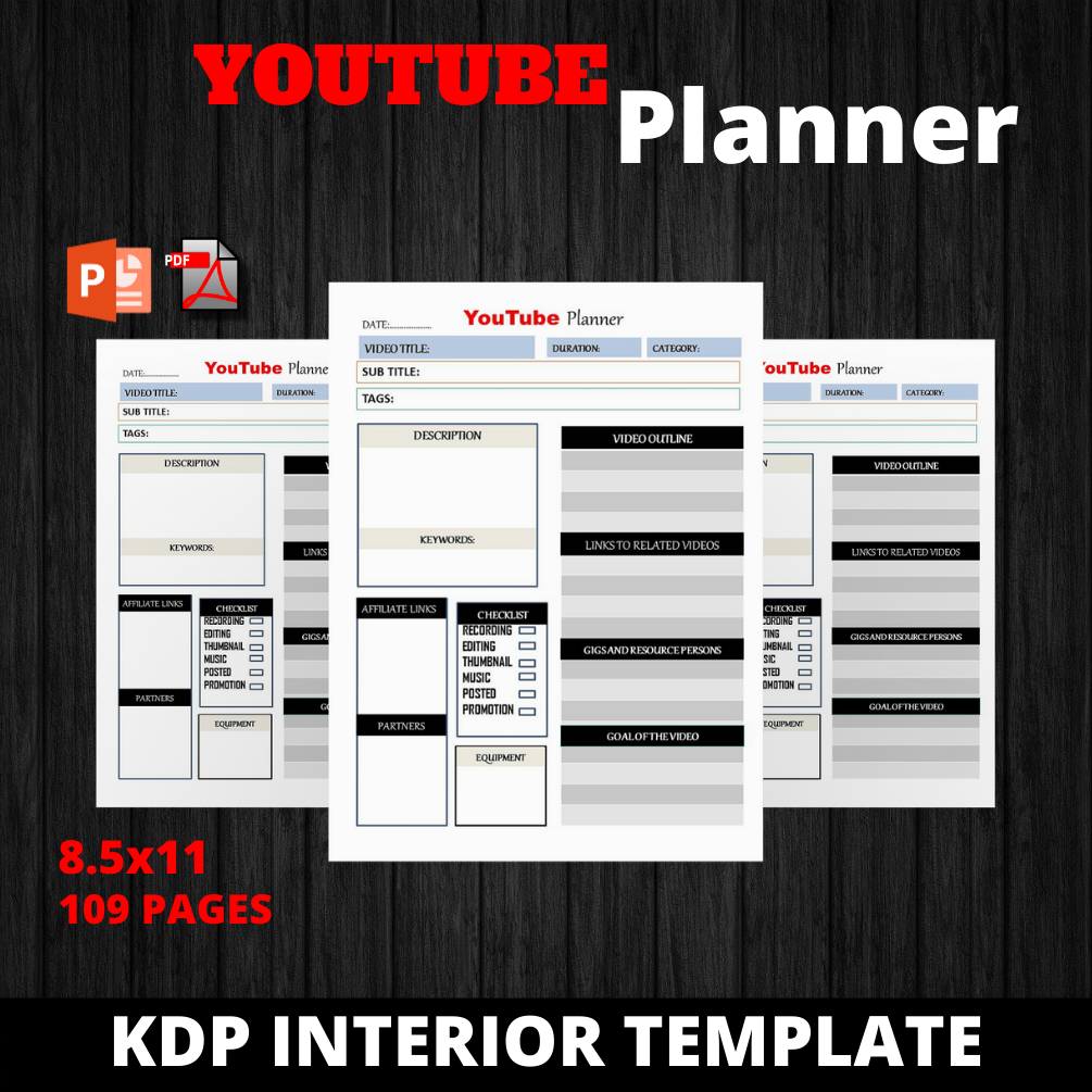Youtube Channel Planner - KDP Interior