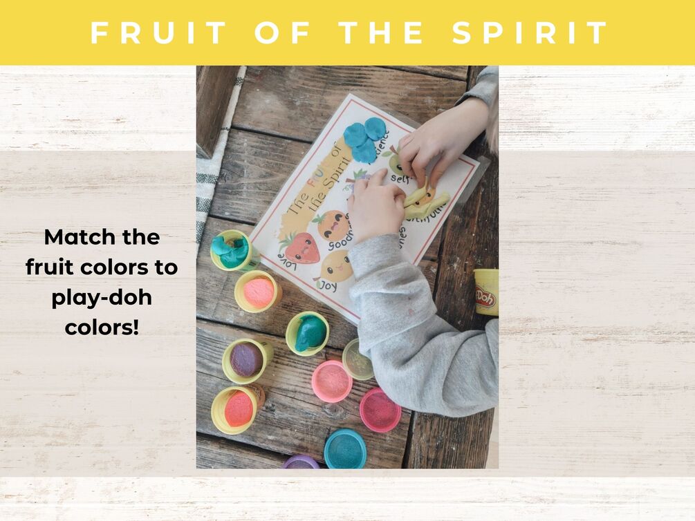 FREEBIE Fruit of the Spirit Play-Doh Mat