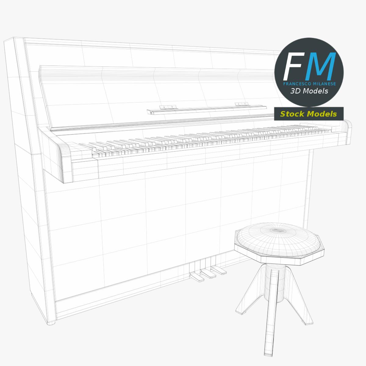 3D MODEL - Vertical piano