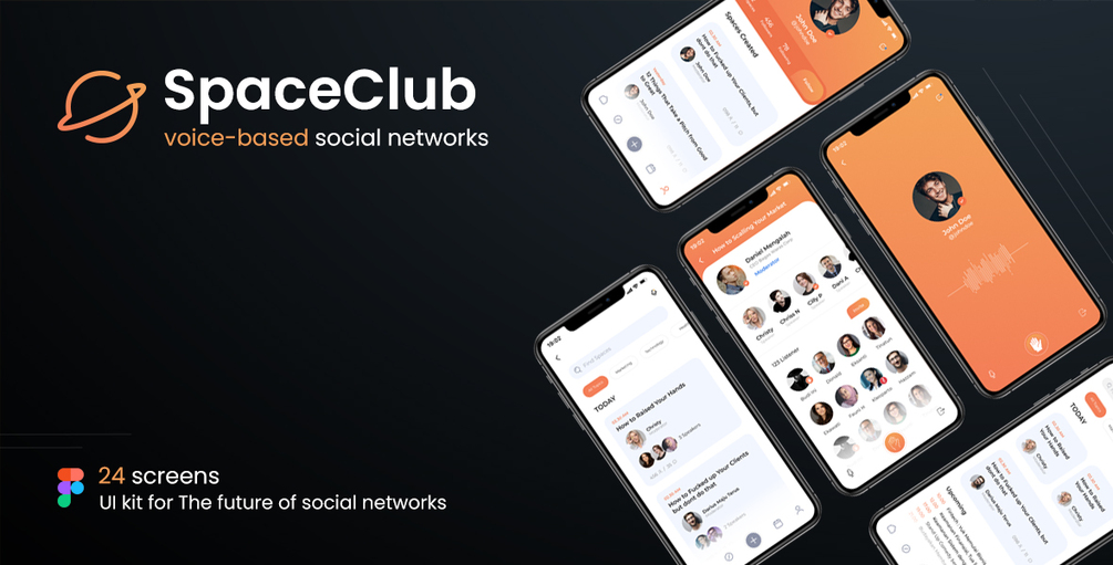 SpaceClub - UI for Voice Based Social Networks