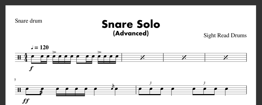 Snare Solo (Advanced)