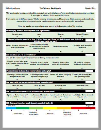 Risk Tolerance Questionnaire